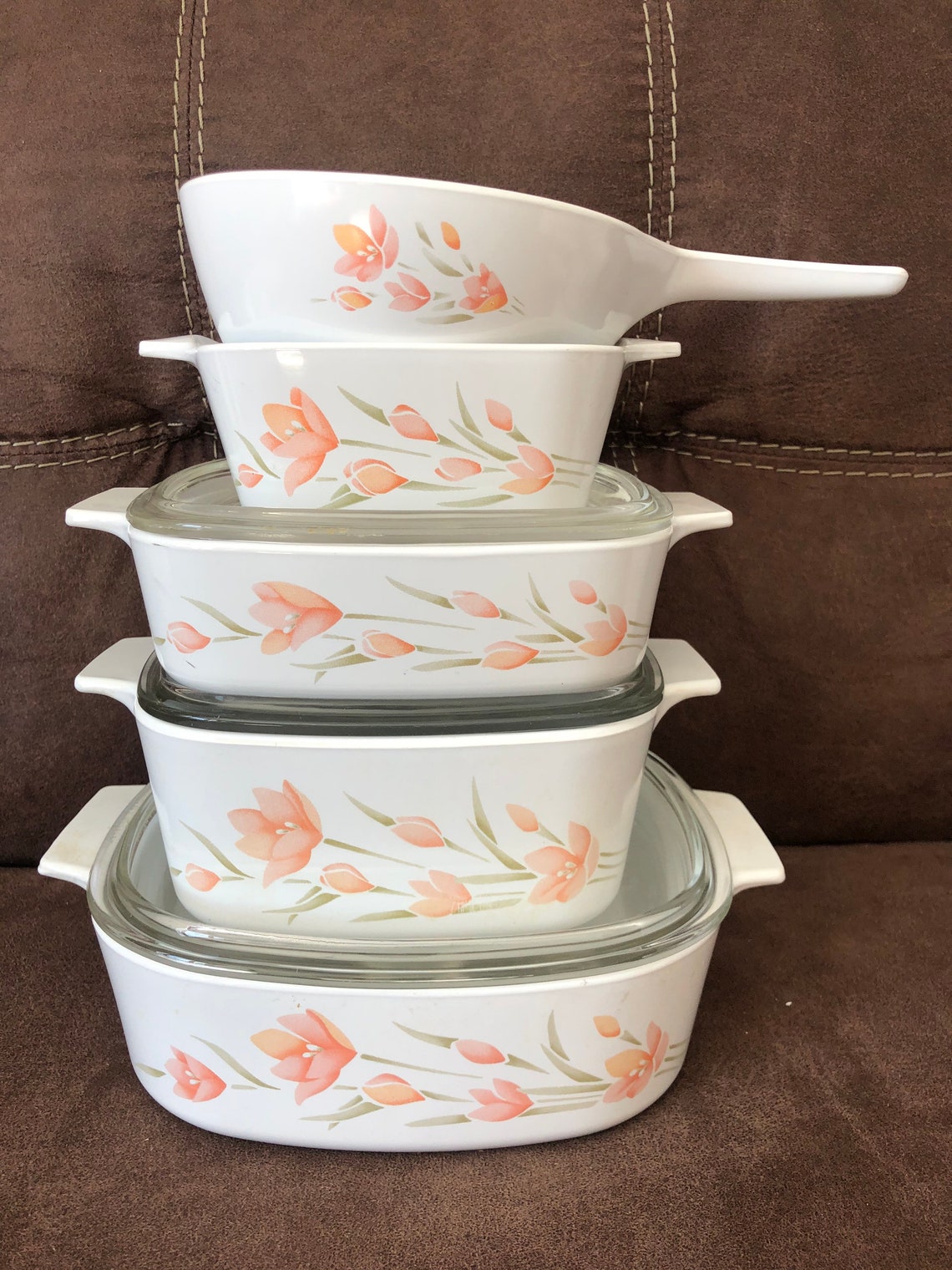 Corning Ware Peach Floral Dishes Various Sizes - Etsy