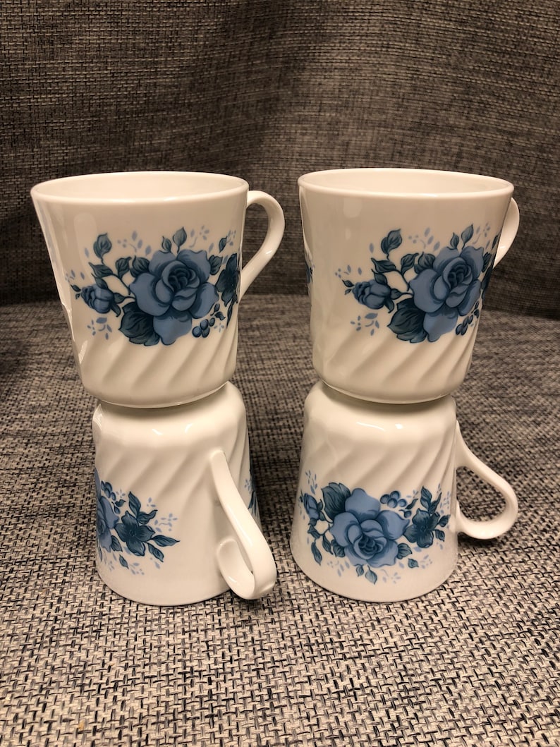 Corelle Blue Velvet Dinnerware Set: Plates, Bowls, Mugs - Etsy