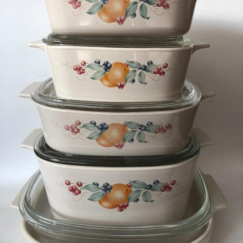 Corningware Forever Yours Pattern Casserole Baking Dishes 1 QT - Etsy