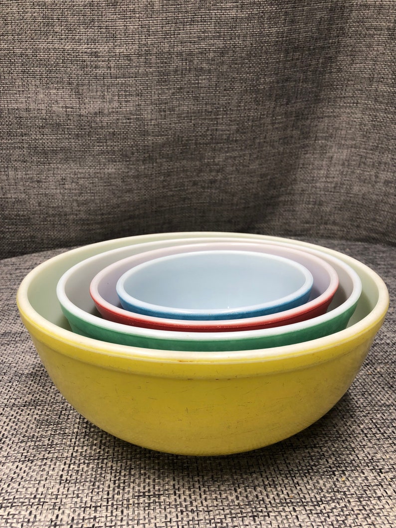 Pyrex Primary Color Yellow 404, Green 403, Red 402, Blue 401, Mixers - Etsy
