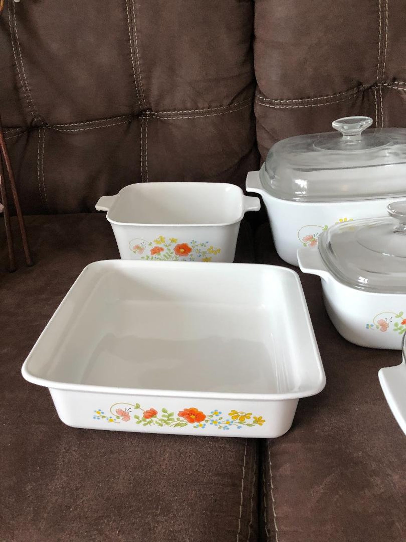 Corning Ware Wild Flower With Glass Lids Various Sizes - Etsy