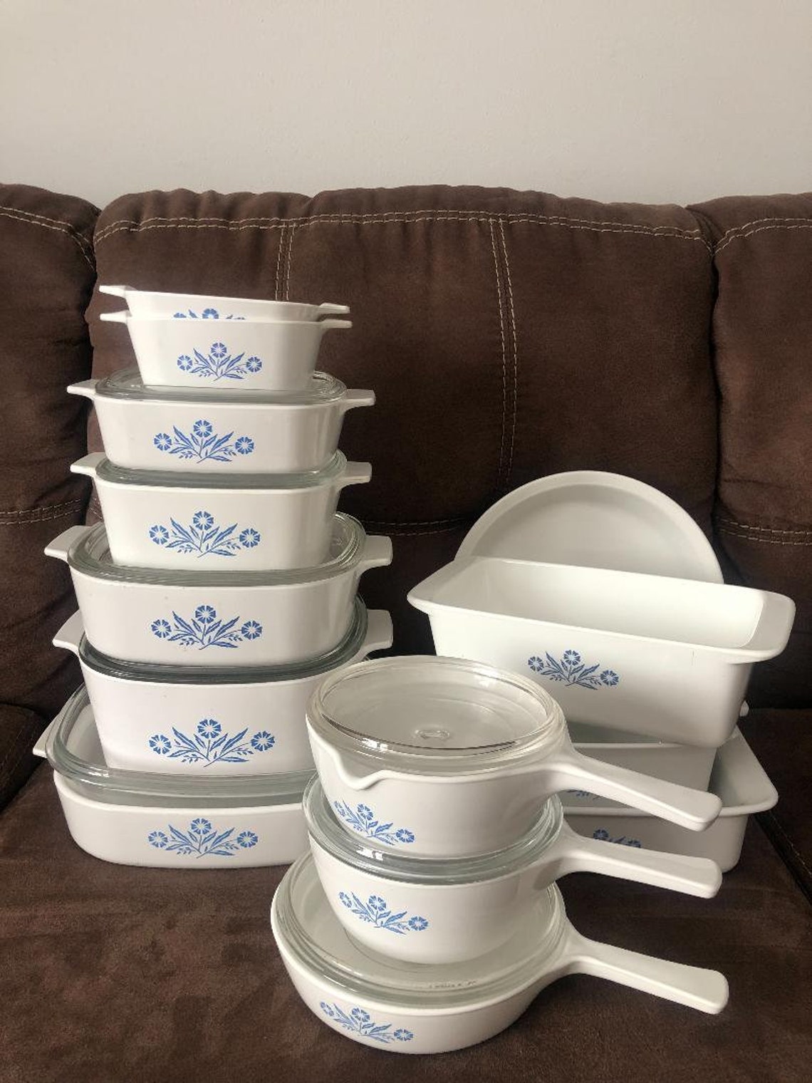 Corningware Blue Corn Flower Pattern Casserole Baking Dishes Mini to ...