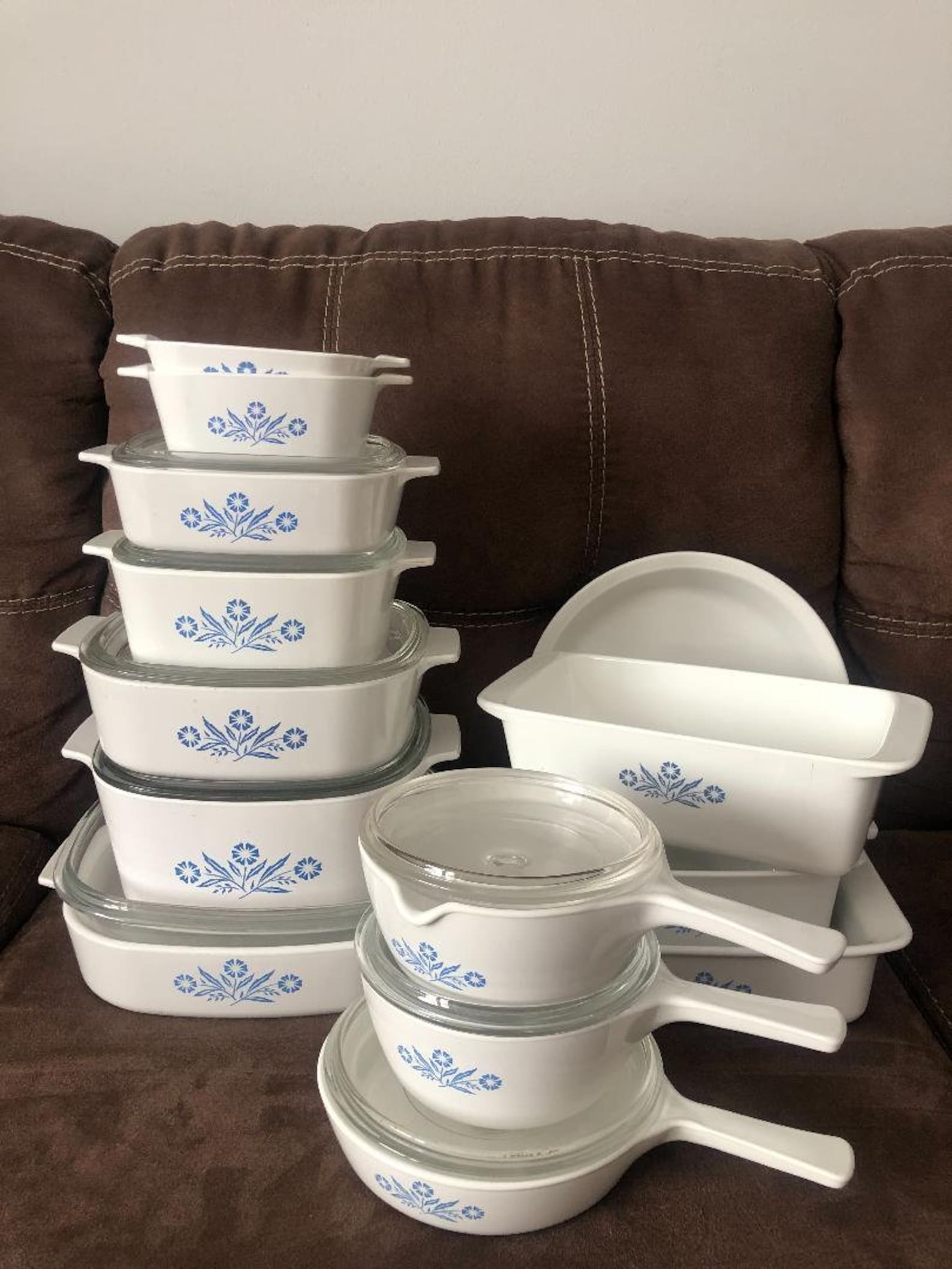 Corningware Blue Corn Flower Pattern Casserole Baking Dishes Mini to ...