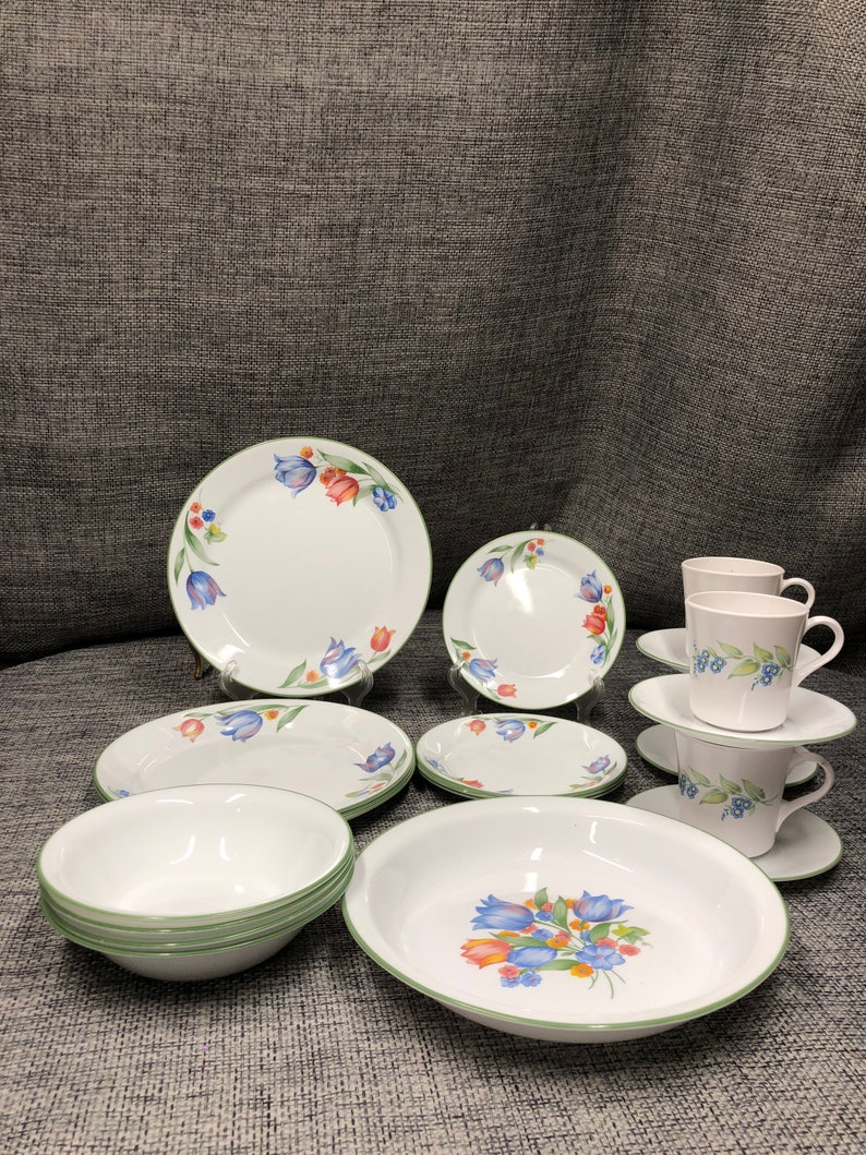 Corelle Corningware Fresh Cut Dinnerware Set: Plates, Bowls, Saucers - Etsy