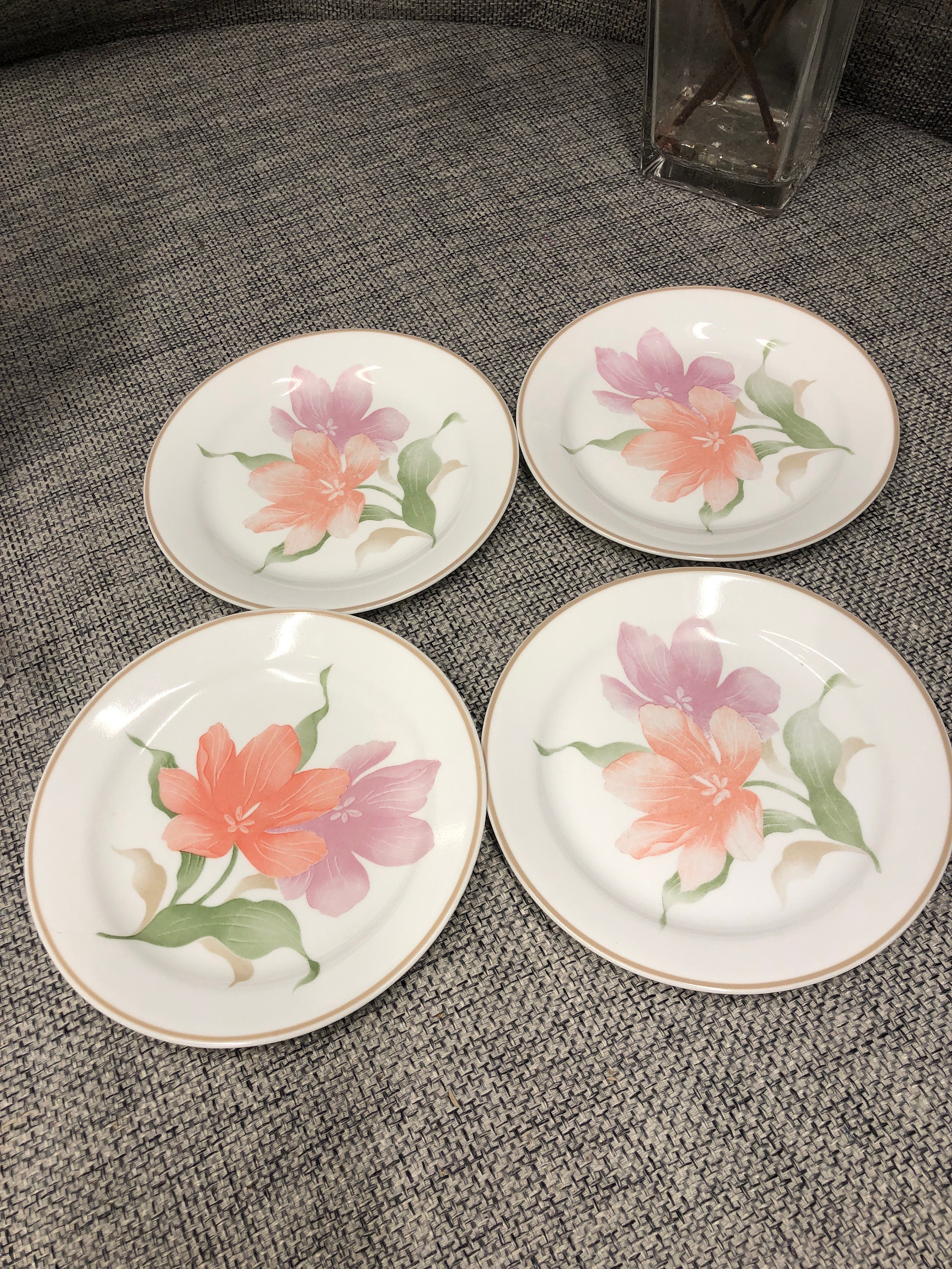 Corelle Peony Dinnerware Set: Pink Lavender Floral Plates, Mugs, Bowl ...