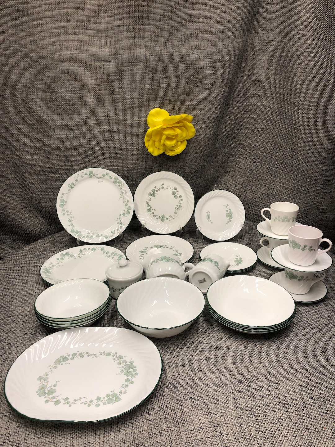 Corelle Green Ivy Callaway Dinnerware Set - Etsy