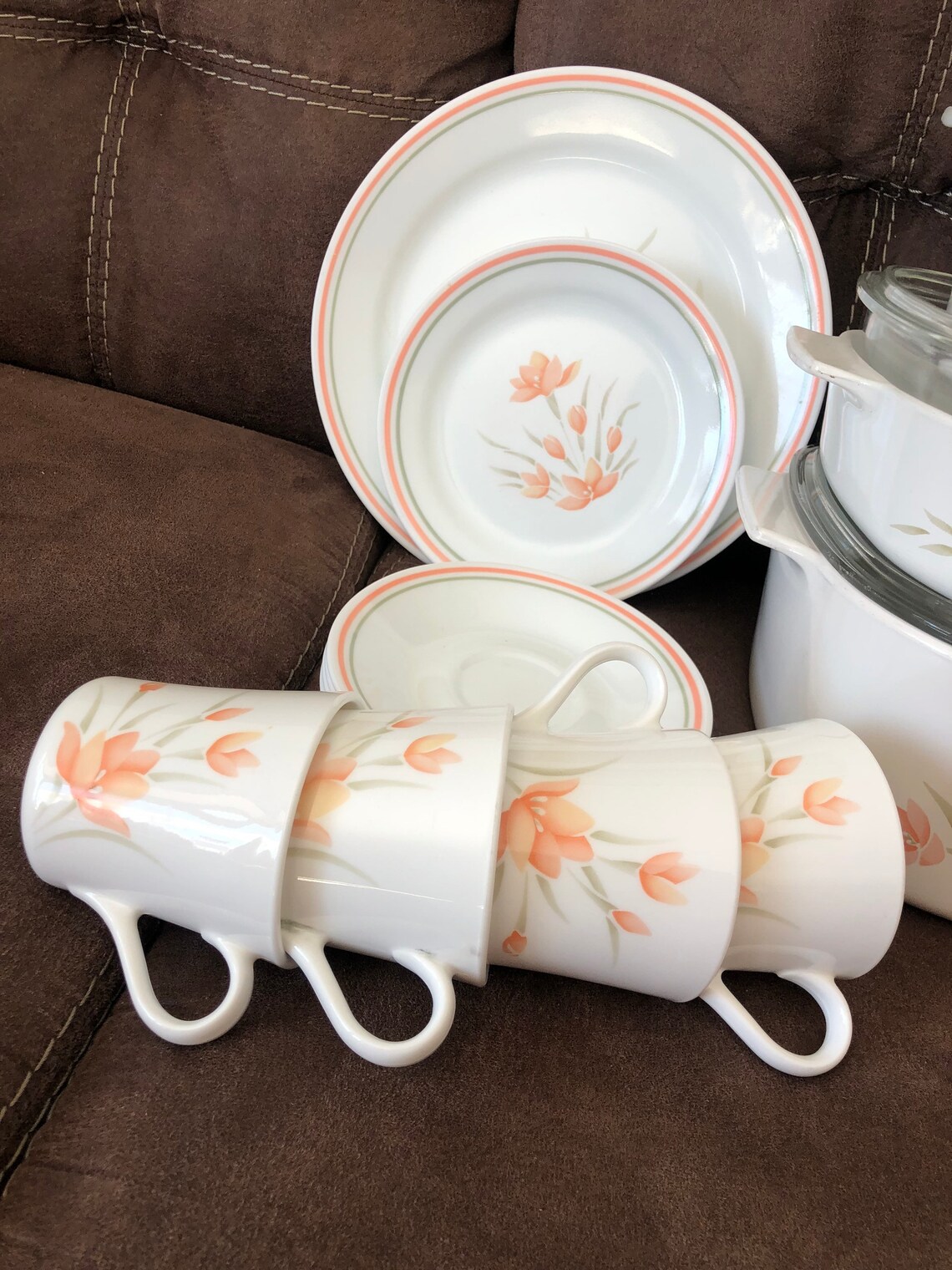 Corning Ware Peach Floral Dishes Various Sizes - Etsy