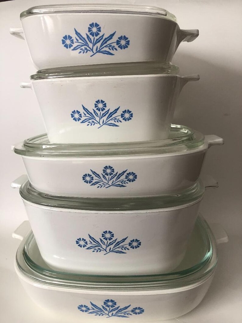 Corningware Blue Corn Flower Pattern Casserole Baking Dishes - Etsy