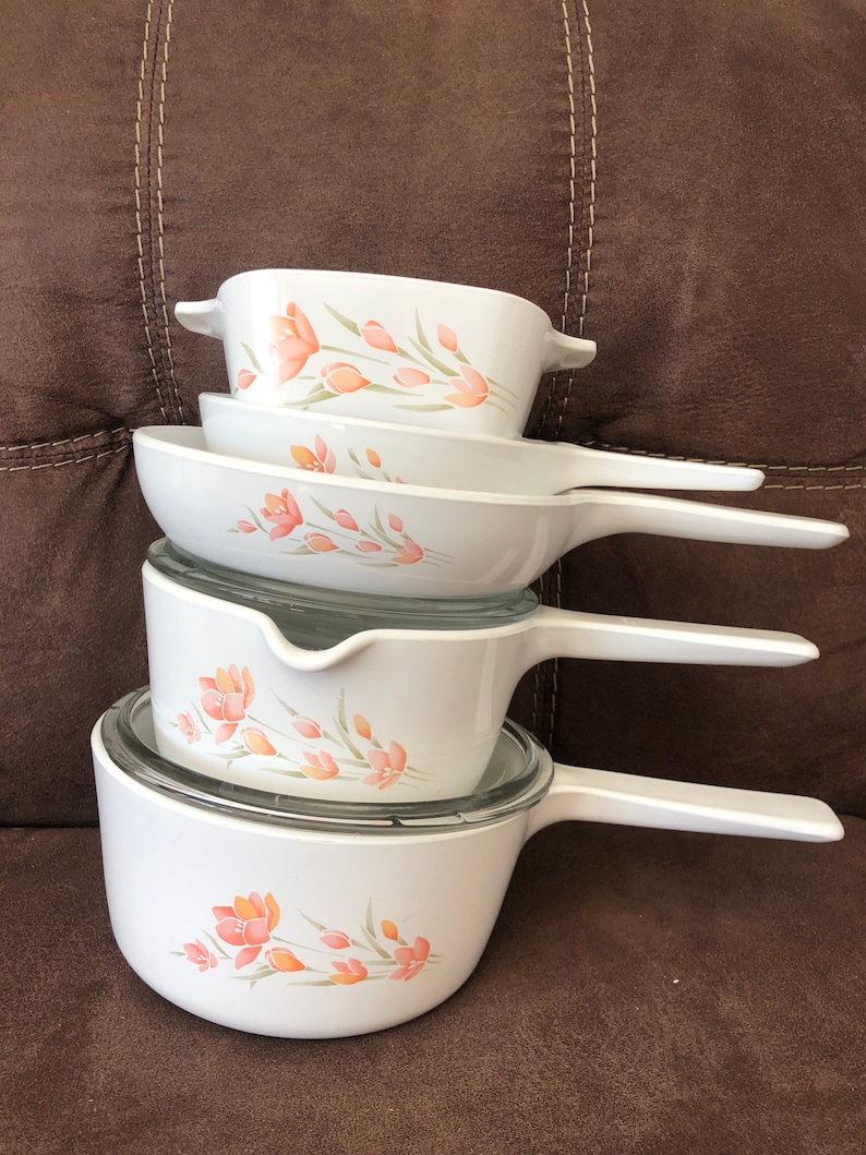 Corning Ware Peach Floral Dishes Various Sizes - Etsy