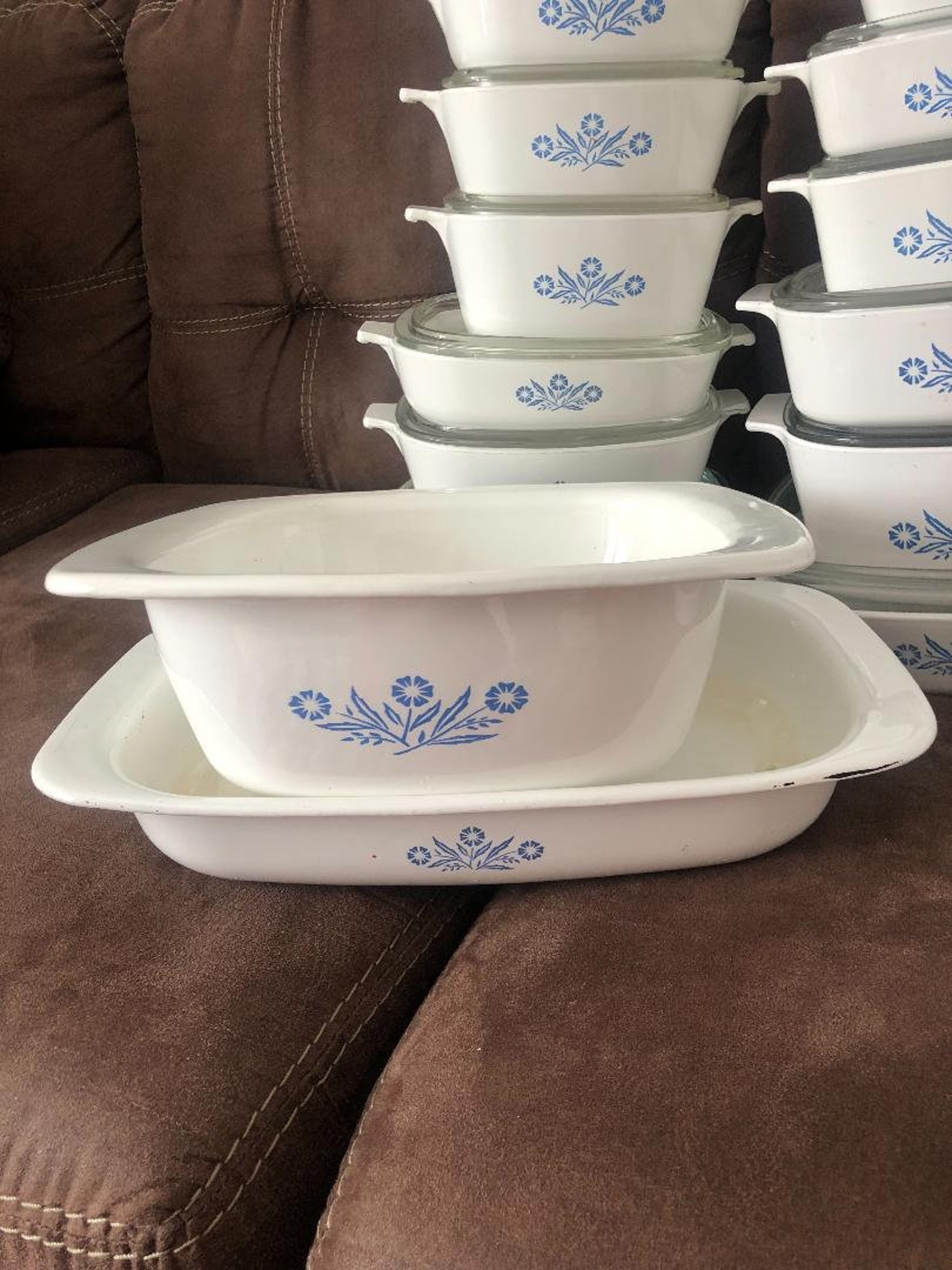 Corningware Blue Corn Flower Pattern Casserole Baking Dishes - Etsy