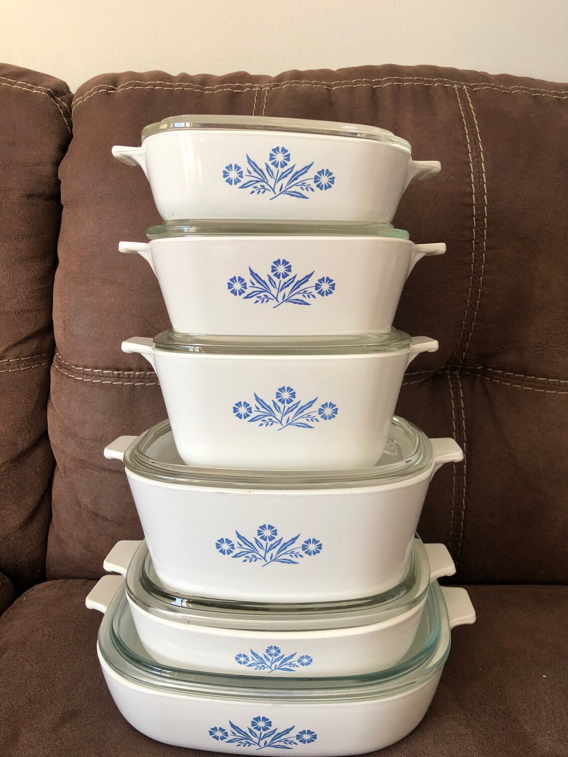 Corningware Blue Corn Flower P Series Dishes Various Sizes +metal Rack ...