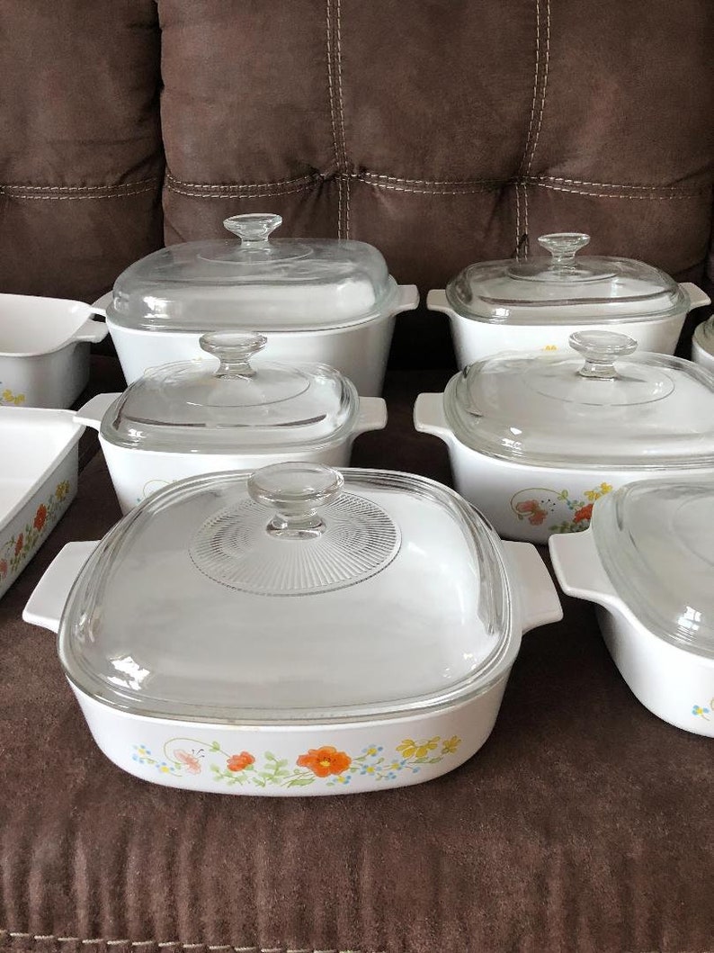 Corning Ware Wild Flower With Glass Lids Various Sizes - Etsy