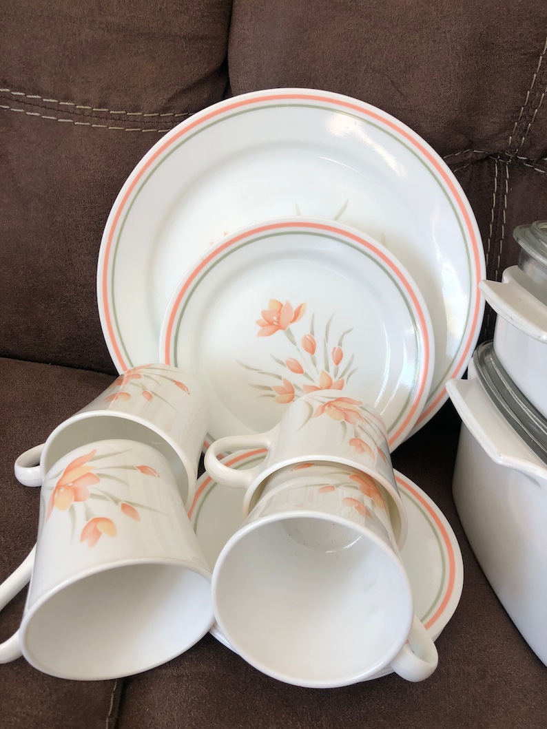 Corning Ware Peach Floral Dishes Various Sizes - Etsy