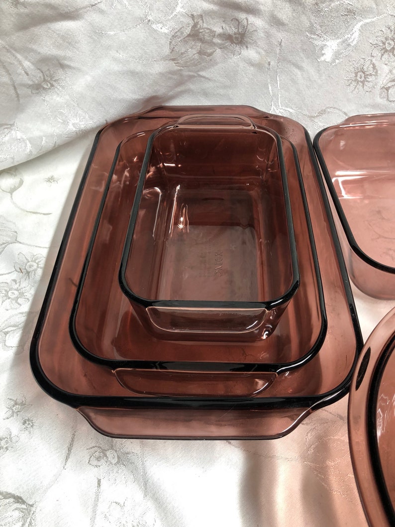 Pyrex Cranberry Bakeware Rectangle Square Pie Bread and | Etsy