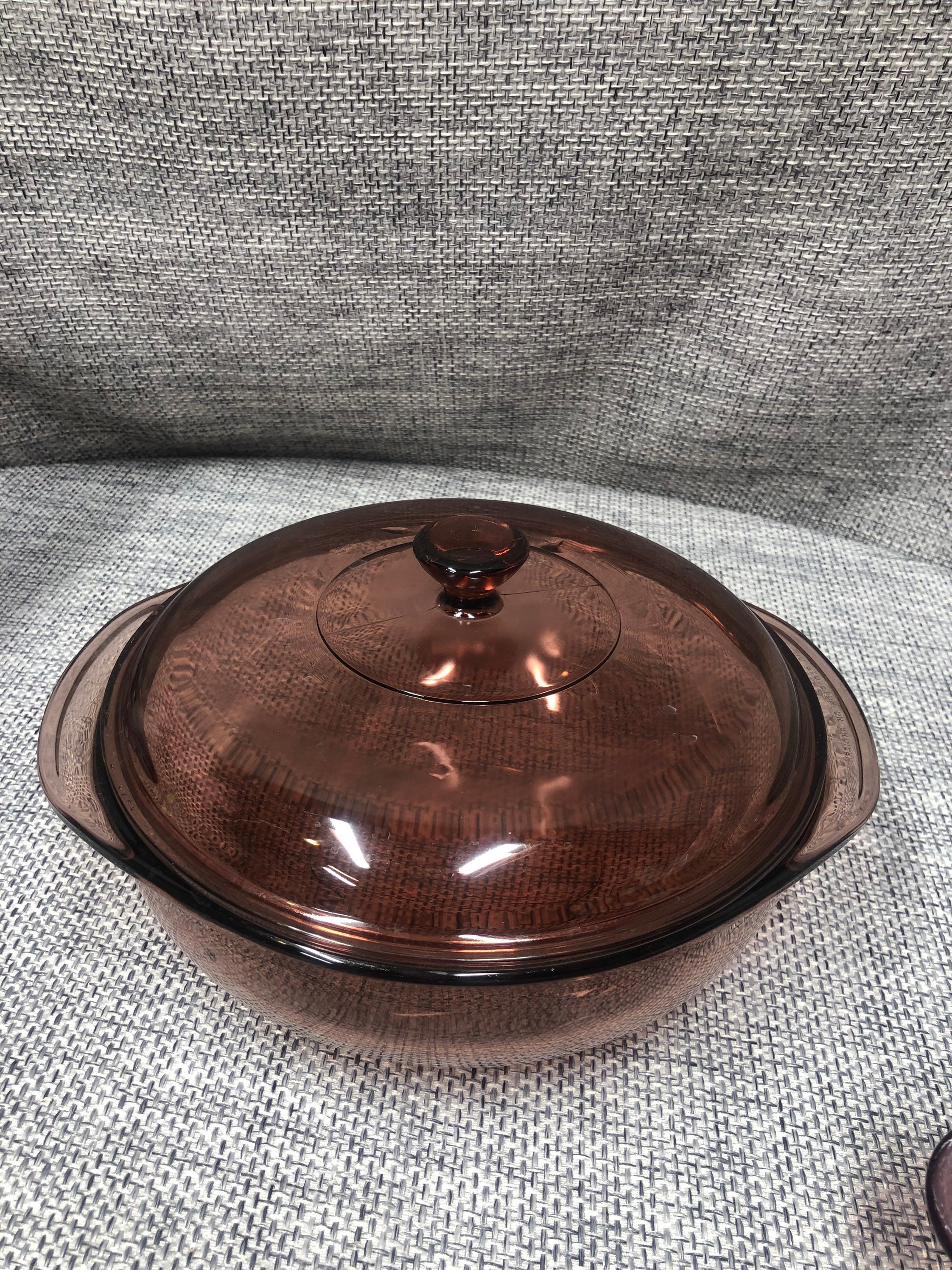 Vision Cranberry Round Casserole V-30, V31, V-32, 2qt, Grab It Bowls ...
