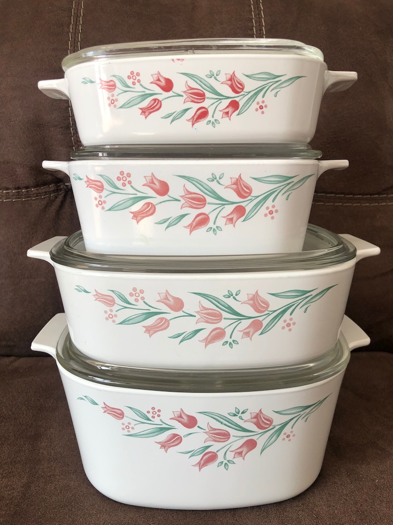 Corning Ware Rosemarie Pink Tulip Dishes Various Sizes - Etsy
