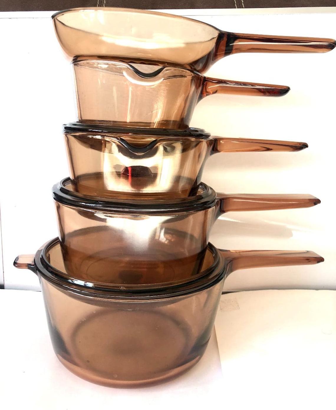 Vision Amber Cookware From 0.5L 1L 1.5L 2.5L 5L Pot Fry Pans, Saucers ...