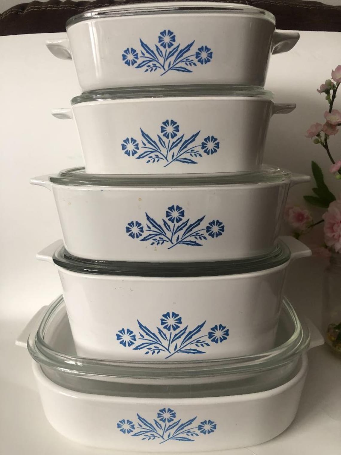 Corningware Blue Corn Flower Pattern Casserole Baking Dishes Mini to ...