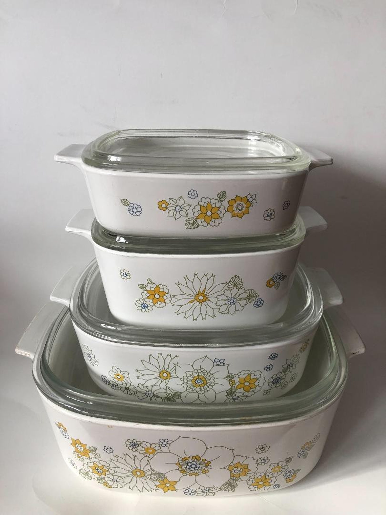 Corningware Yellow Flower Bouquet Floral Saucer to 4.5L - Etsy