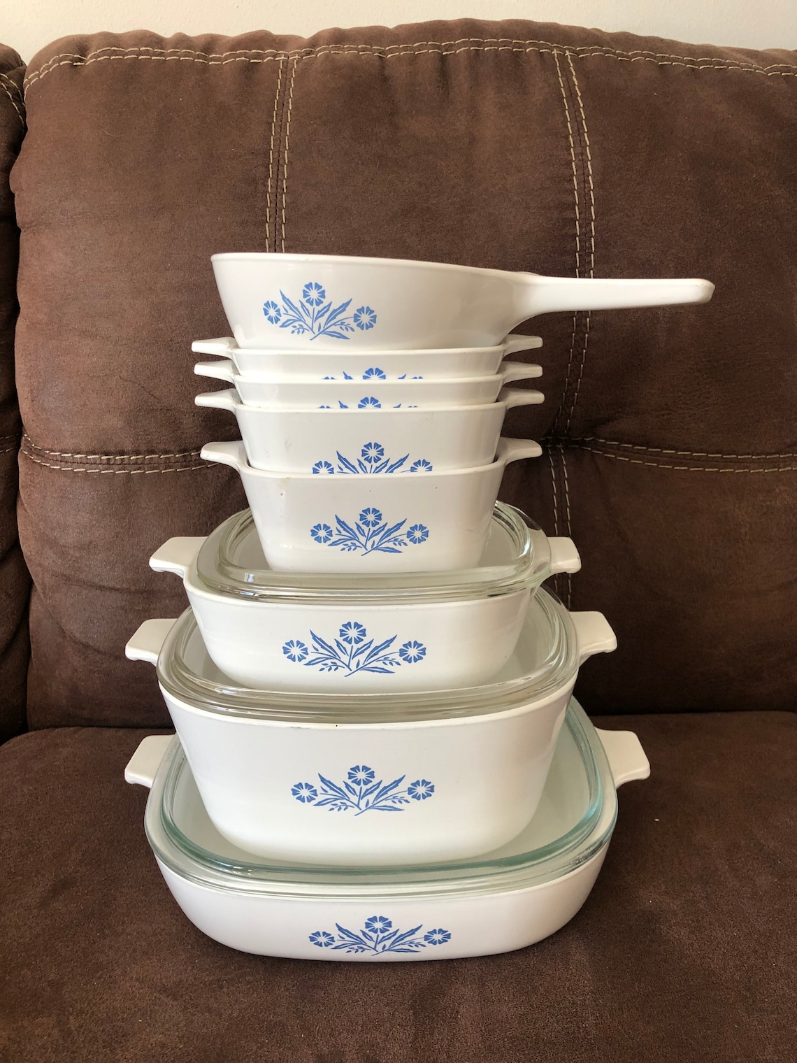 Corningware Blue Corn Flower P Series Dishes Various Sizes +metal Rack ...