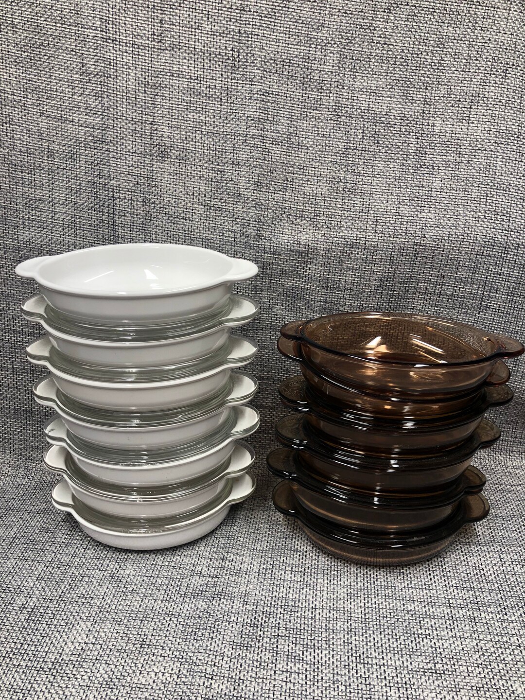 Corning Ware Oval Bowls With Lids: Just White & Vision Amber - Etsy