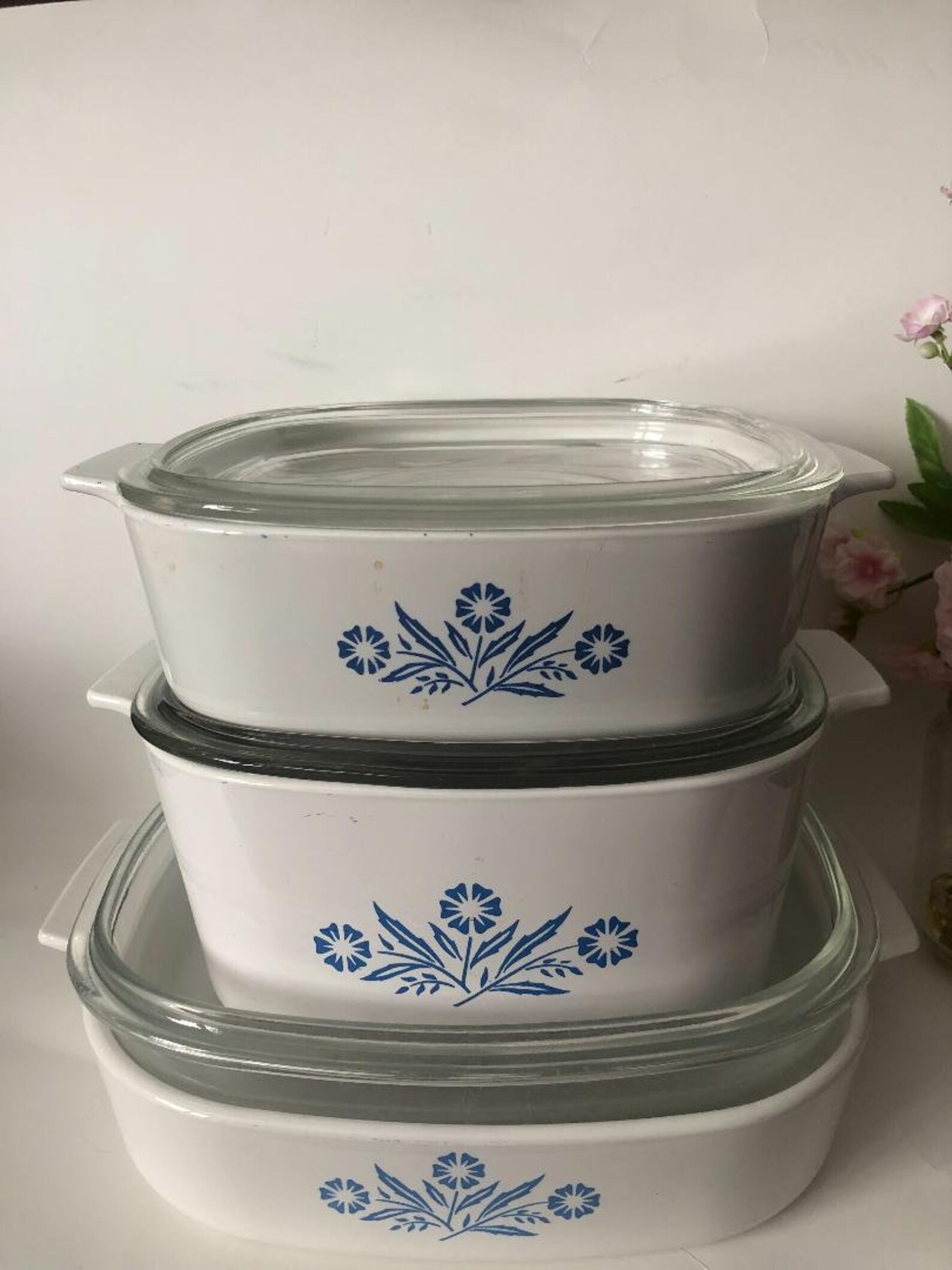 Corningware Blue Corn Flower Pattern Casserole Baking Dishes - Etsy