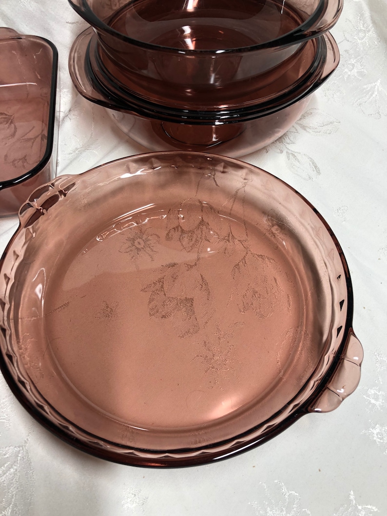 Pyrex Cranberry Bakeware Rectangle Square Pie Bread and | Etsy