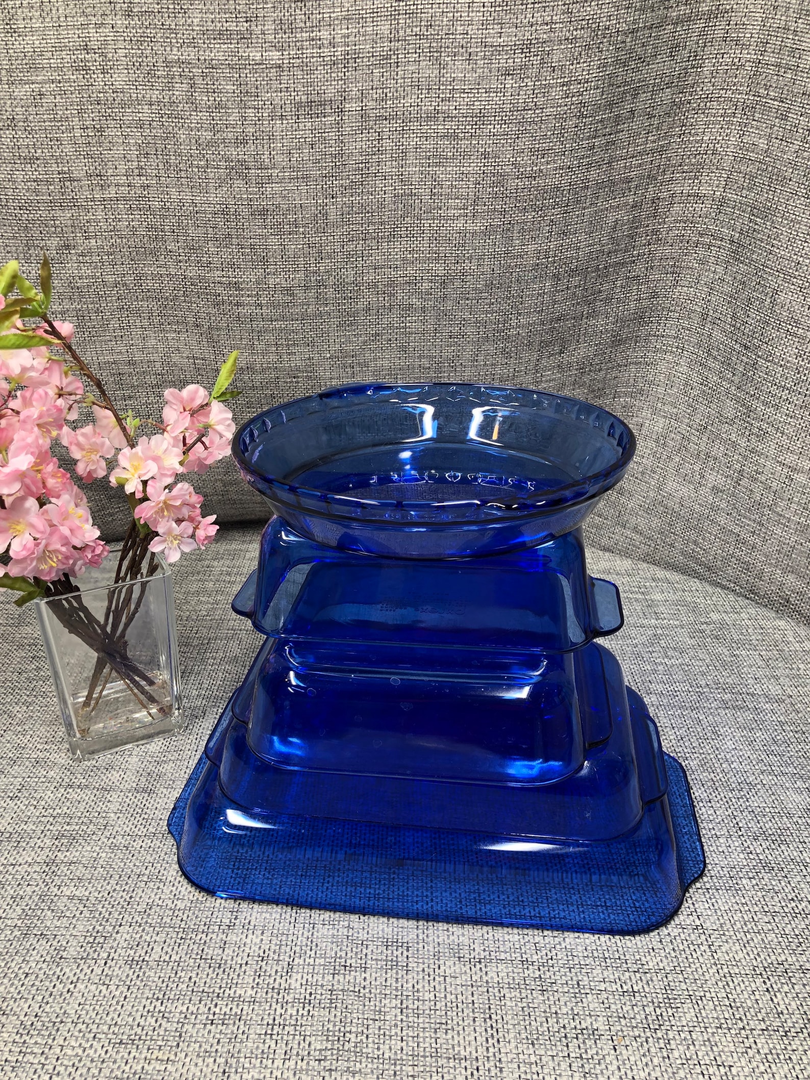 Vintage Pyrex Blue Bakeware Set: Casserole, Pie Plate, Loaf Pan - Etsy