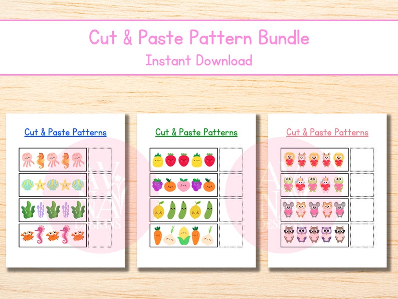 Preschool Printable Patterns, Cut and Paste Patterns, Preschool ...