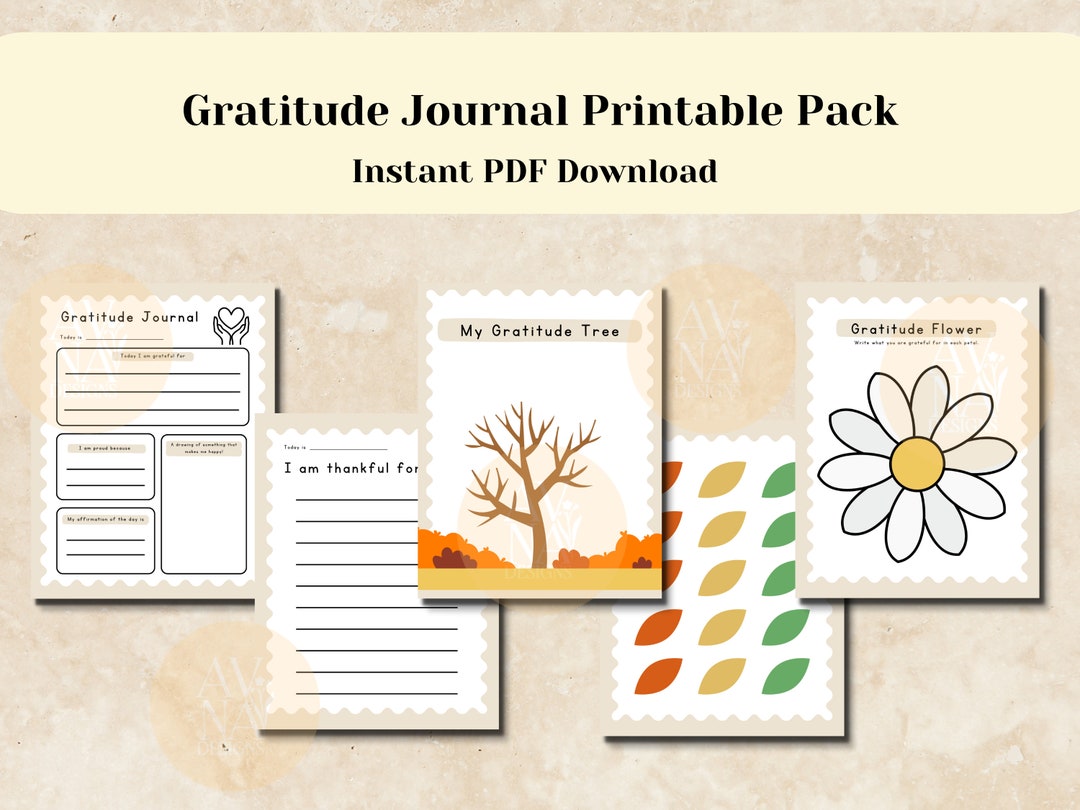 Kids Gratitude Journal Printables, Bundle, Gratitude Activity for Kids ...