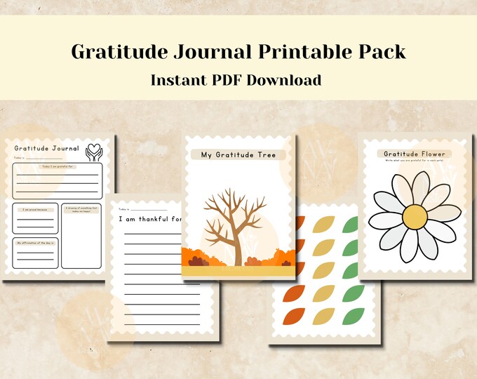 Gratitude Journal Printable Template for Kids, Personalized Daily ...