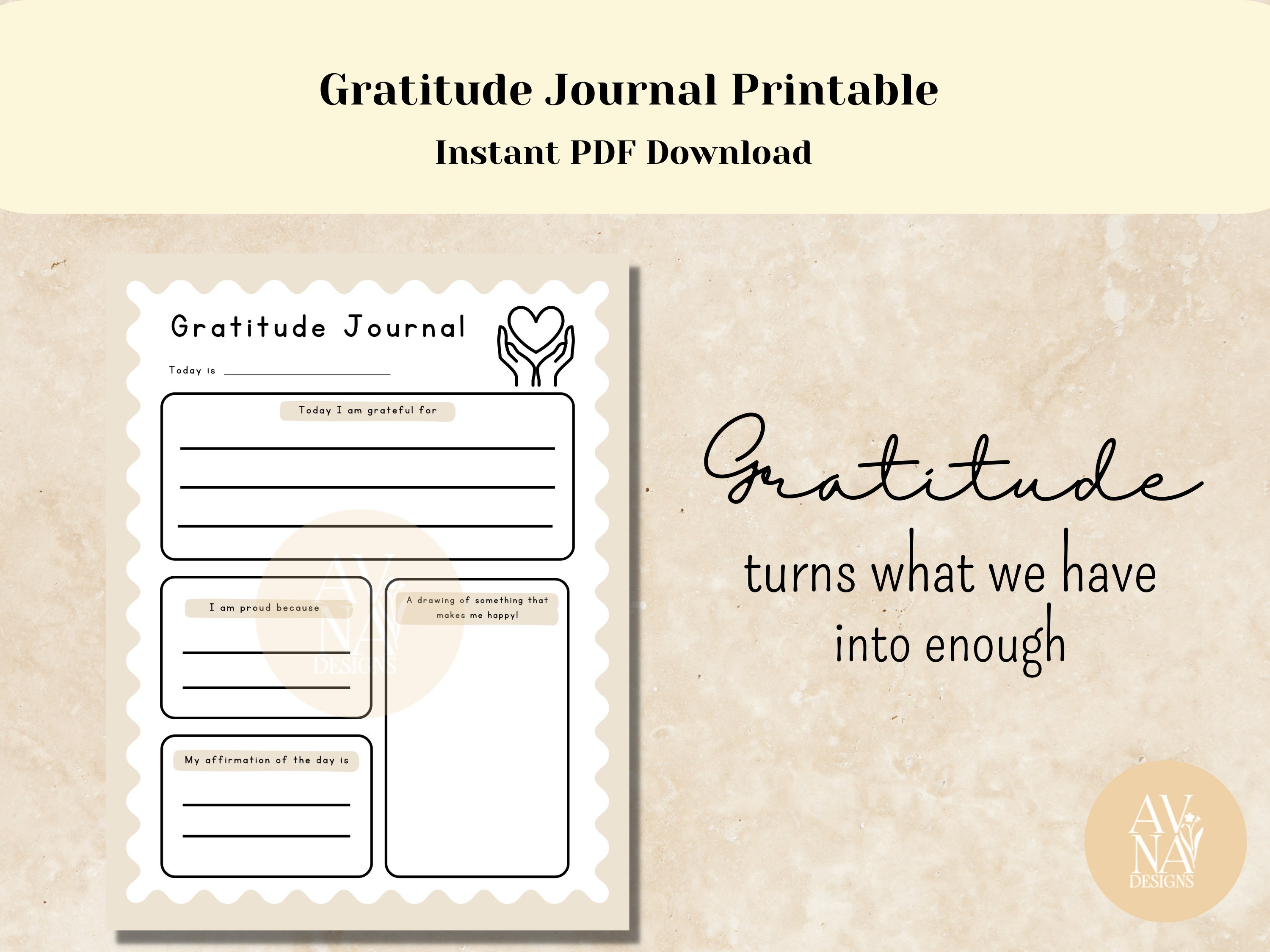 Kids Gratitude Journal Printable, Gratitude Journal Page, Gratitude ...