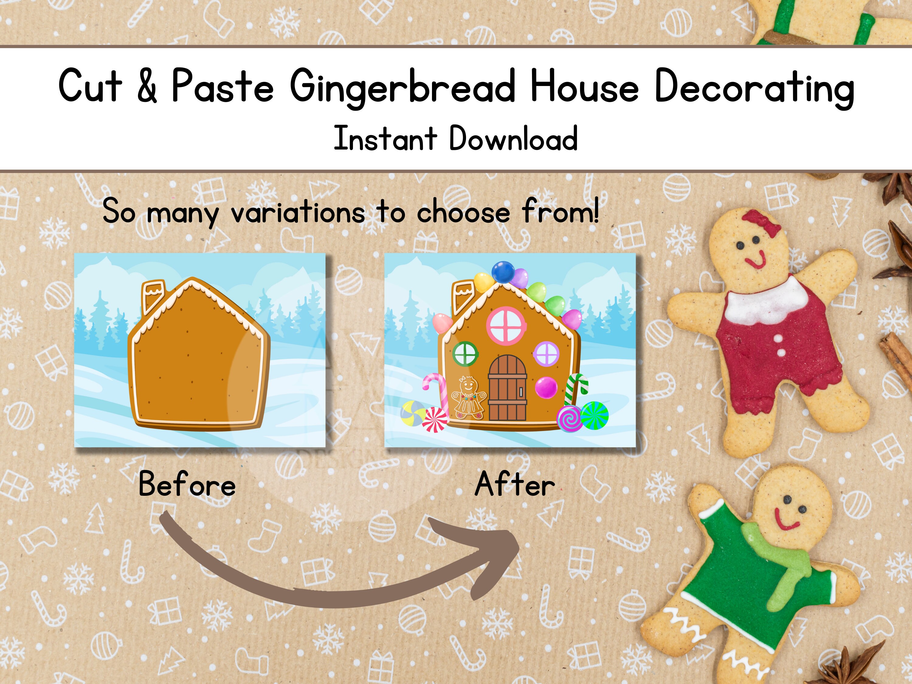 Gingerbread House Printable, Gingerbread House Decorating, Print and ...