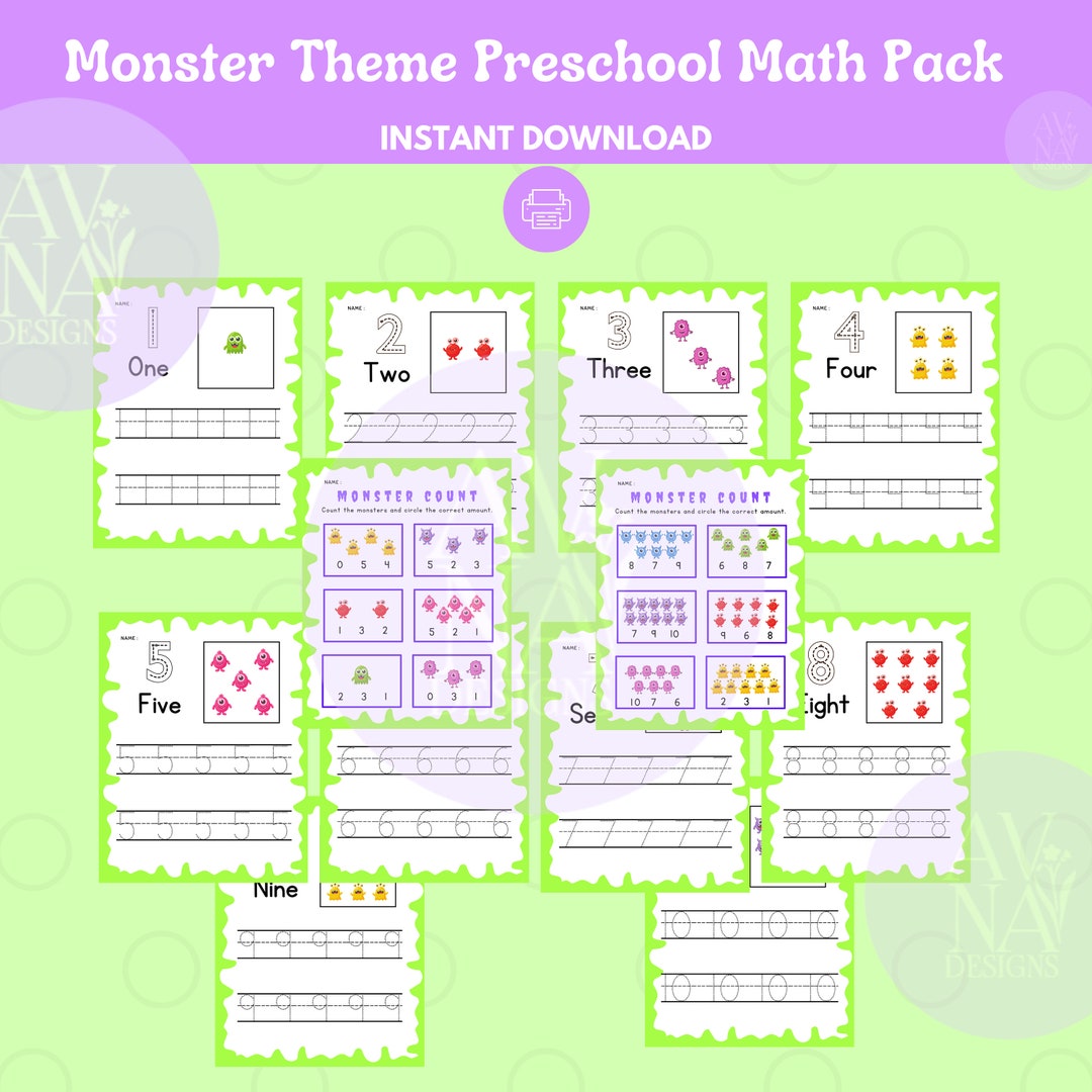 Preschool Math Activity Pack, October, Home-school, Activity, Halloween ...