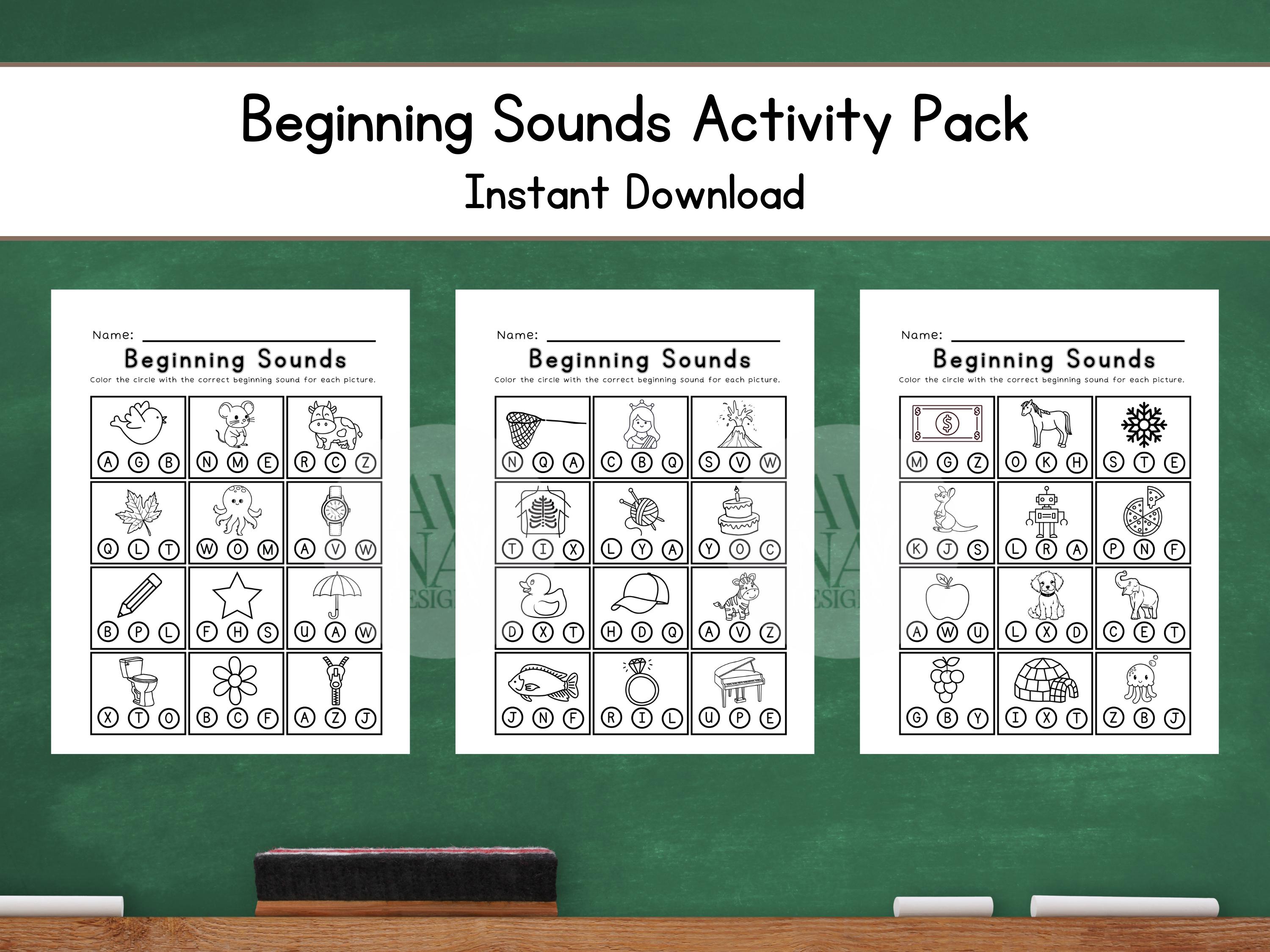 Beginning Sounds Worksheet, Letter Activity, Letter Sounds Worksheet ...