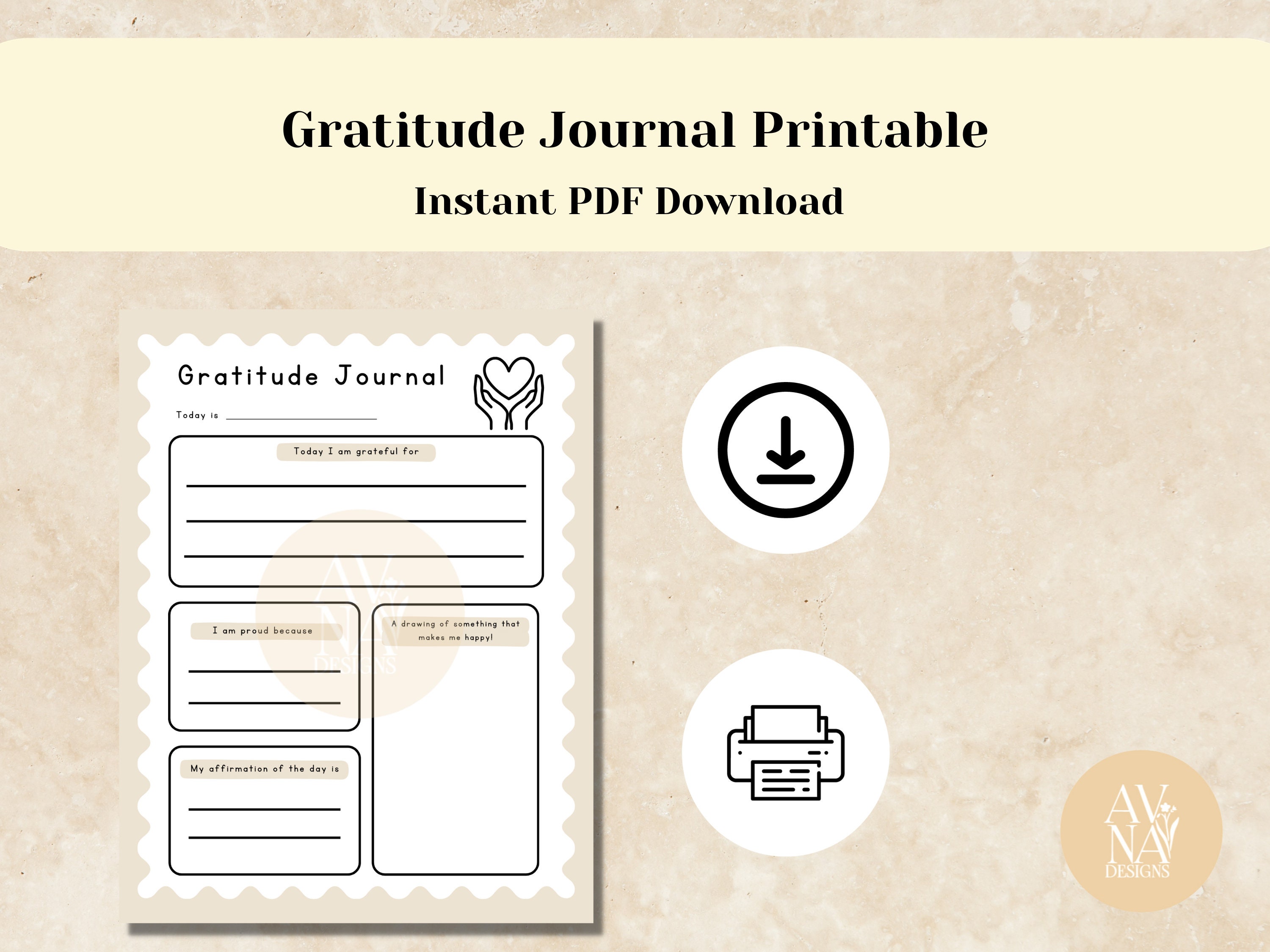 Kids Gratitude Journal Printable, Gratitude Journal Page, Gratitude ...
