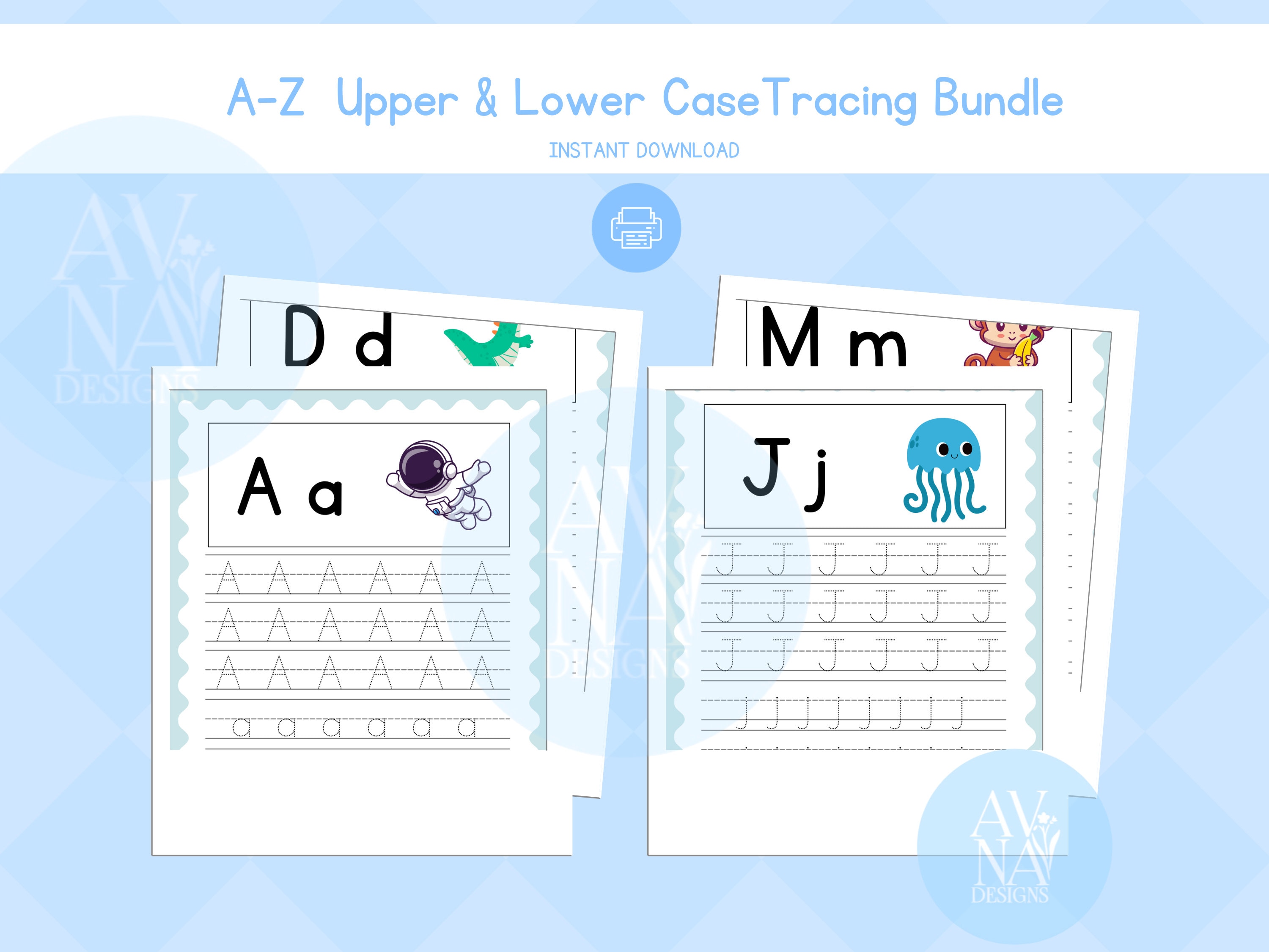 Alphabet Worksheets, Preschool Writing Practice, ABC Tracing, Preschool ...