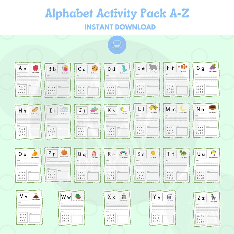 Alphabet Tracing Worksheet, A-Z Worksheets, Writing Skills Practice ...