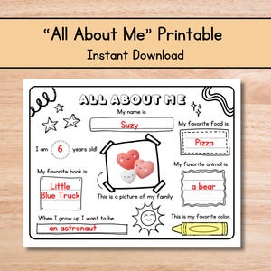All About Me, All About Me Poster, All About Me Printable, First Day of ...