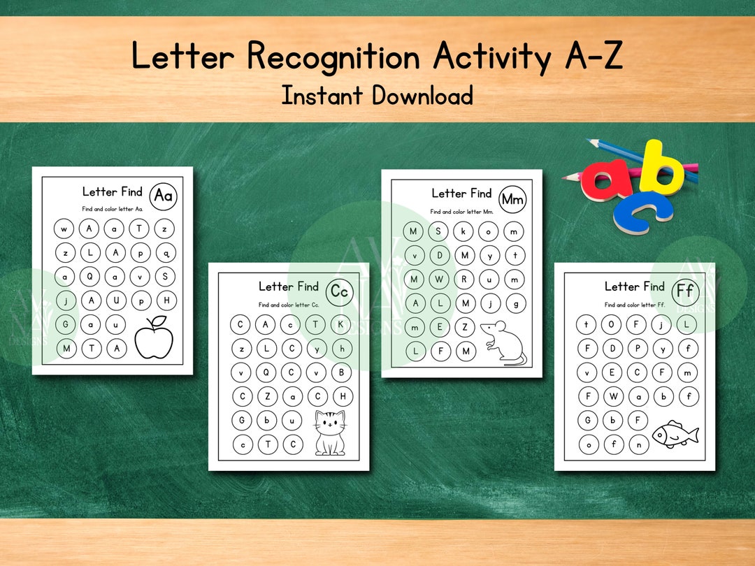 Letter Recognition Worksheet, Letter Find Worksheet, Preschool Alphabet ...