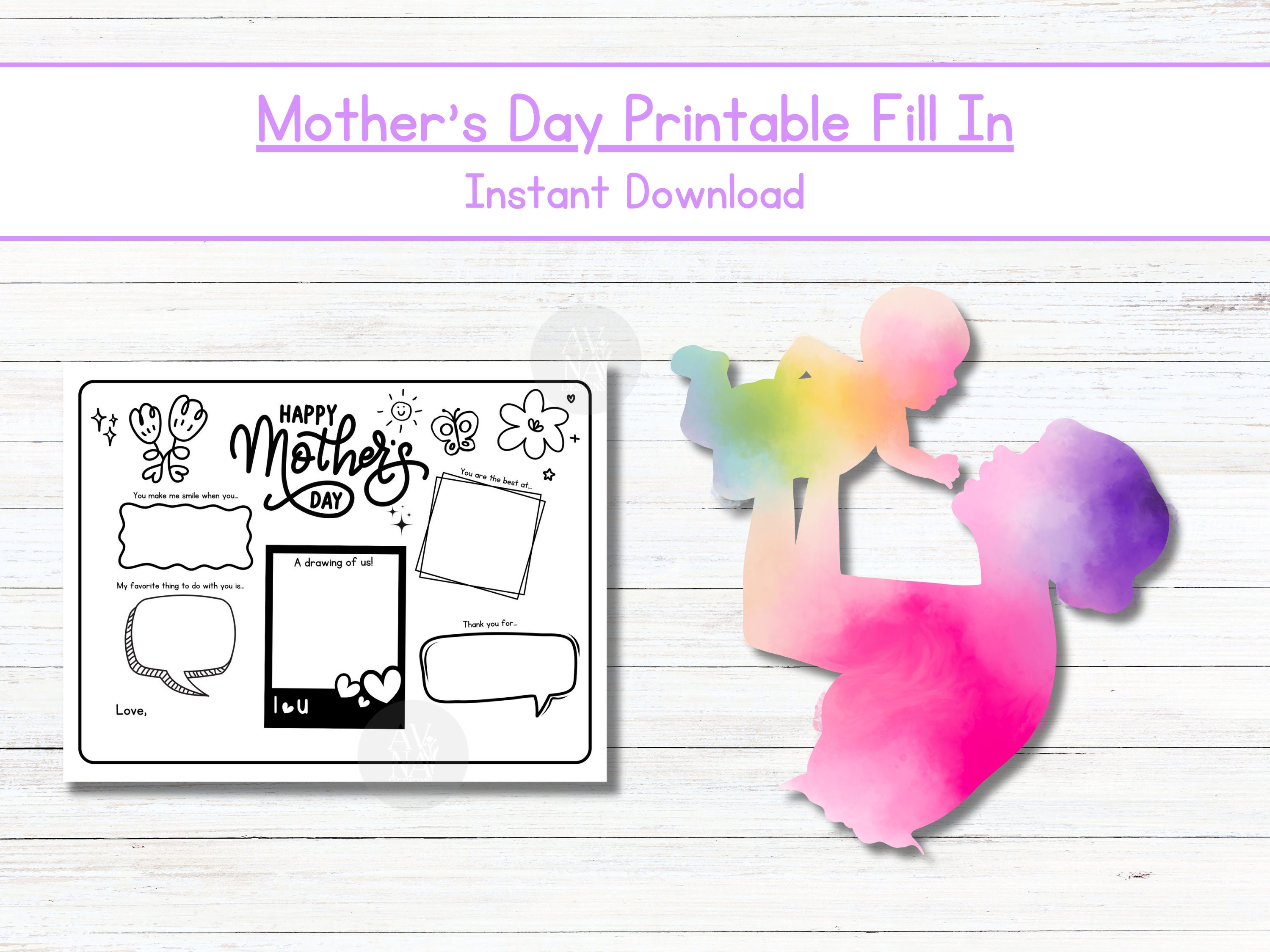 Mother's Day Printable, Mothers Day Card, Gift for Mom, Printable Mom ...