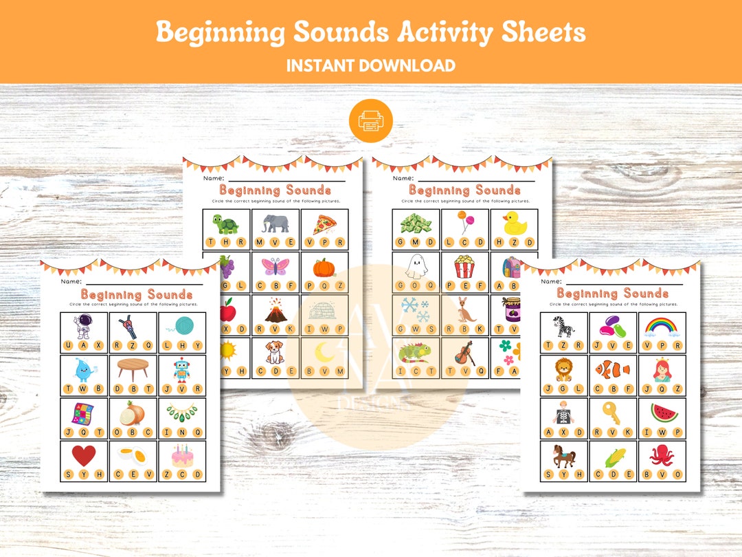 Beginning Sounds Worksheet: Phonics for Preschool (digital Download) - Etsy