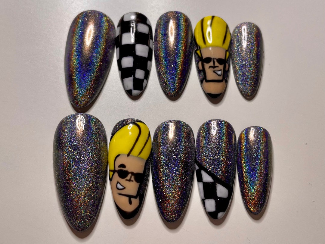 Johnny Bravo Gel Press on Nails - Etsy