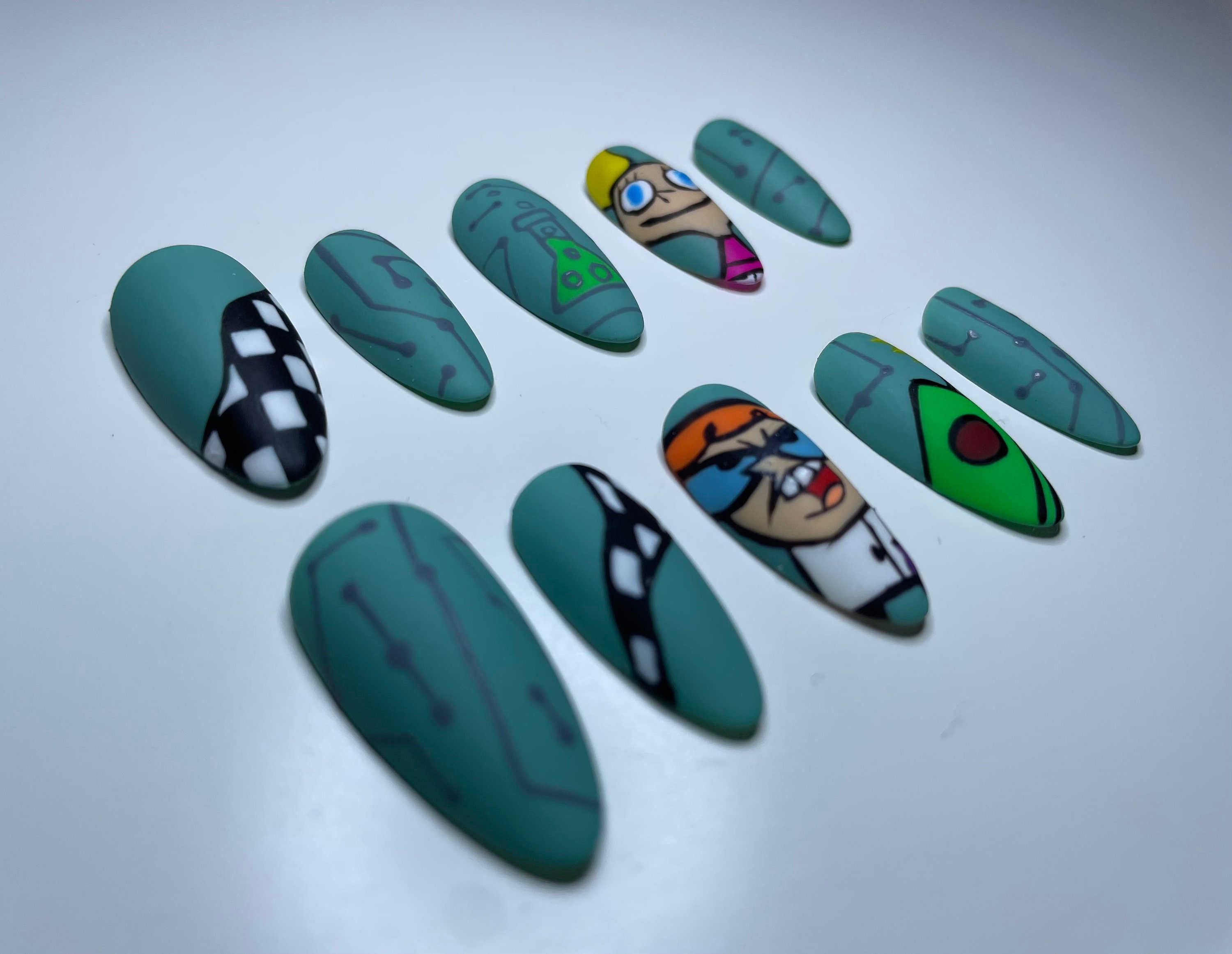 Dexter’s Laboratory Cartoon Network Gel Press on Nails - Etsy