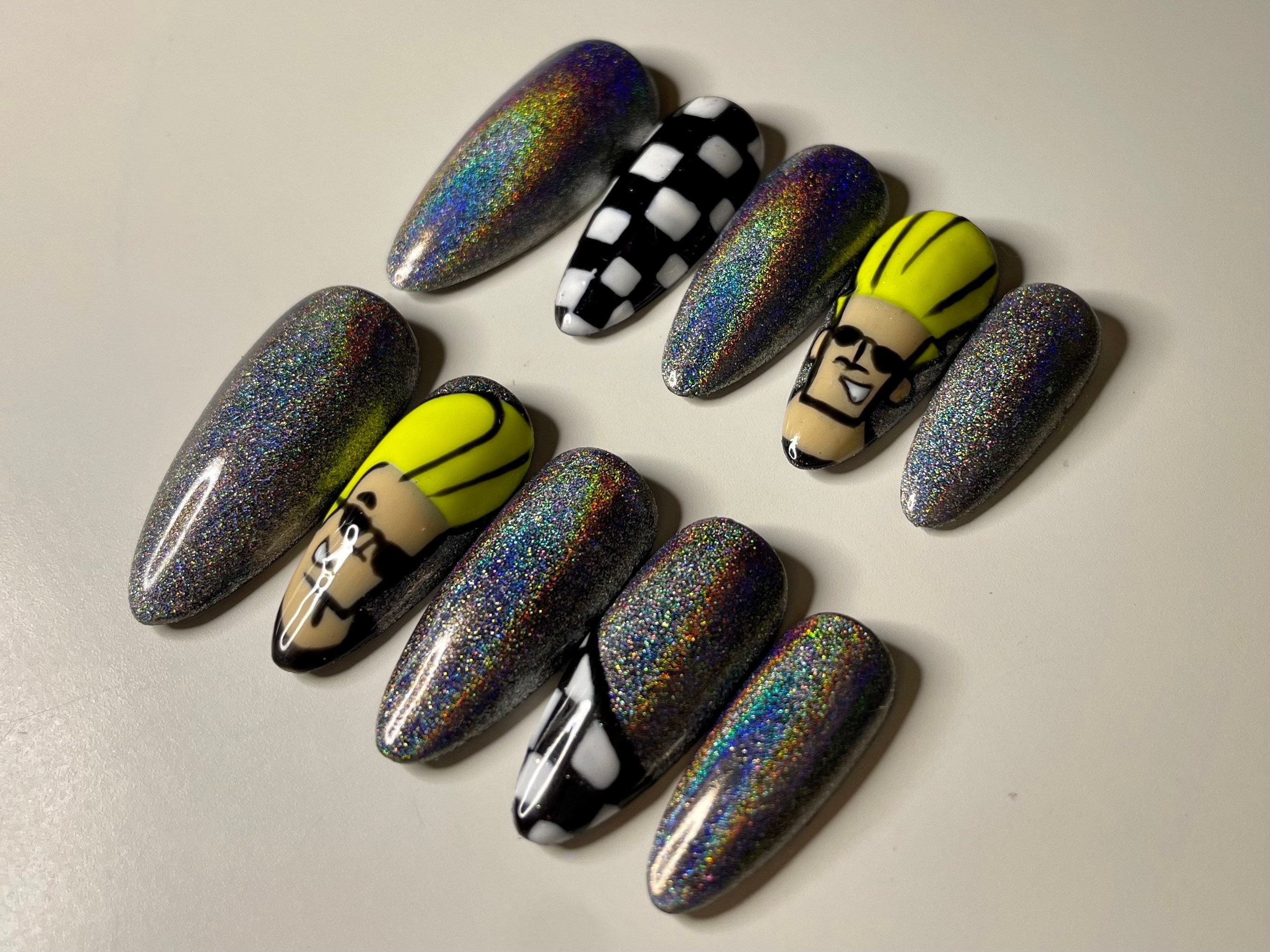 Johnny Bravo Gel Press on Nails - Etsy