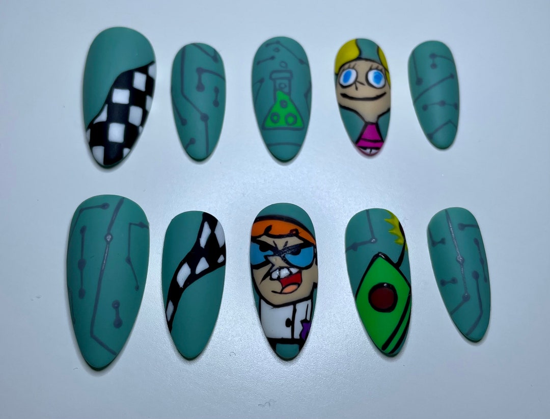Dexter’s Laboratory Cartoon Network Gel Press on Nails - Etsy