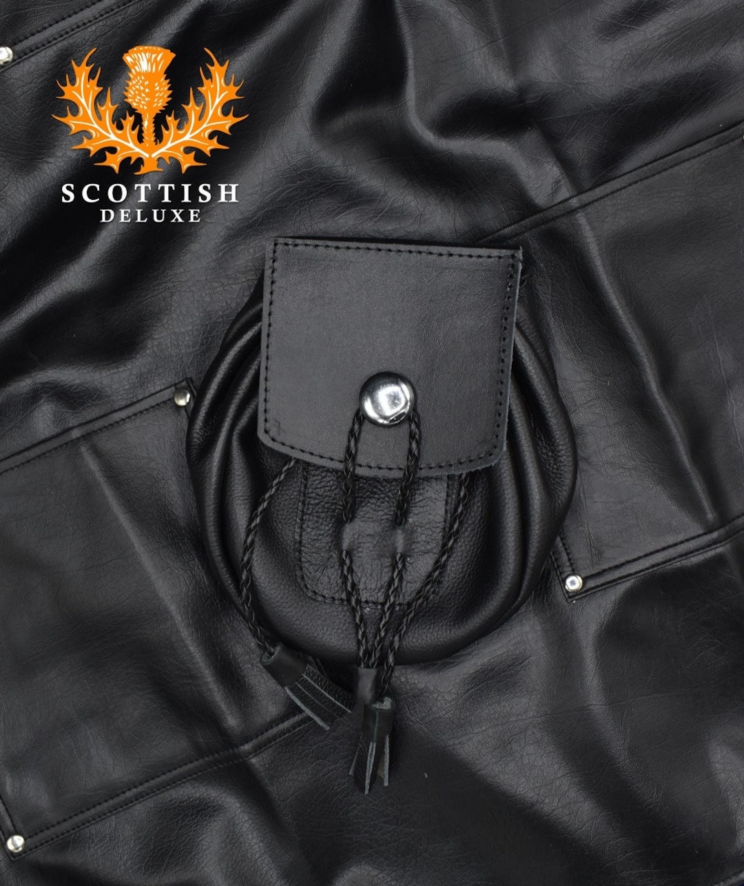 Leather Scottish Kilt Sporran Bag for Mens Leather Pouch Black - Etsy