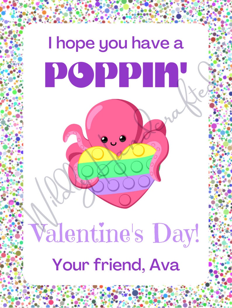 Poppin' Valentine's Day Printable Tags for Kid's - Etsy