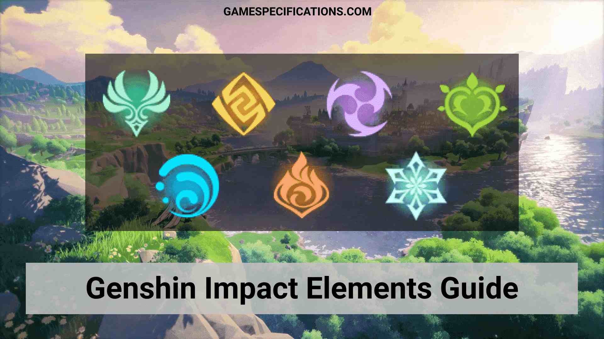 Genshin Impact Game All 7 Elements SVG PNG Files Individual and Grouped ...