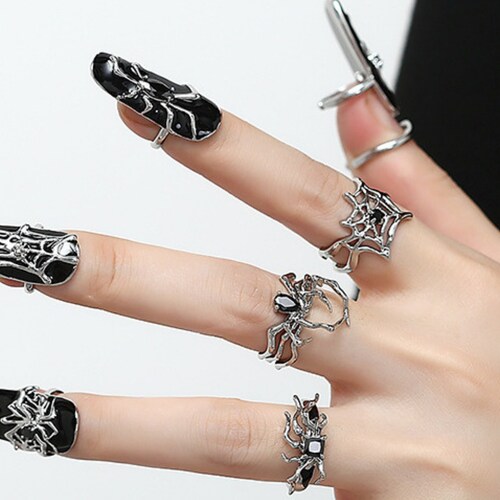 Black Finger Claw Rings sylva Gothic Nail - Etsy Sweden